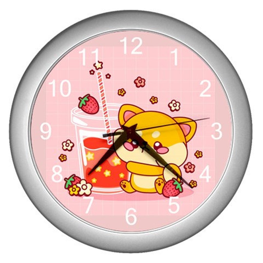 Kawaii Cute Wall Clock Decor Bubble Tea Clock Kawaii Animal Cute Decor ...