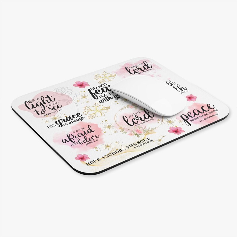 Floral Christian Scripture Mouse Pad – Inspirational Bible Verse Desk ...