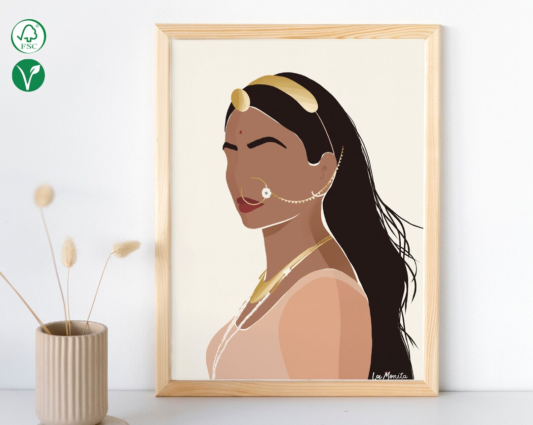 Indian Poster, Eco-responsible Satin Poster, Illustration of Hindu ...