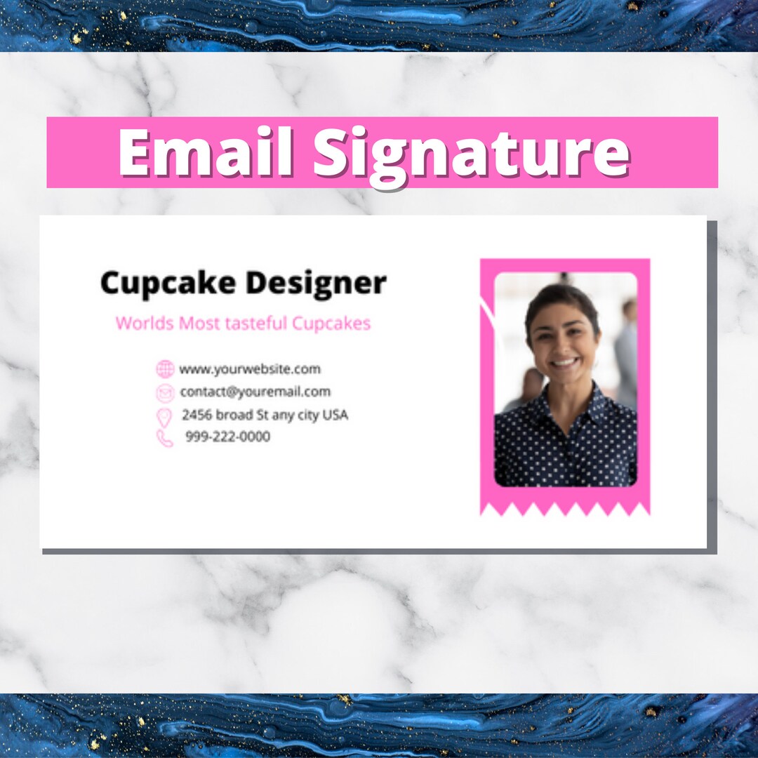 Digital Email Signature Template | Pink & White Signature | Canva ...