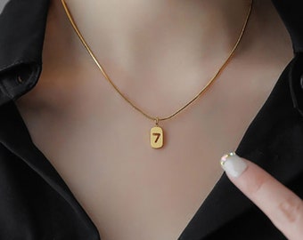 Number 7 Necklace - Etsy