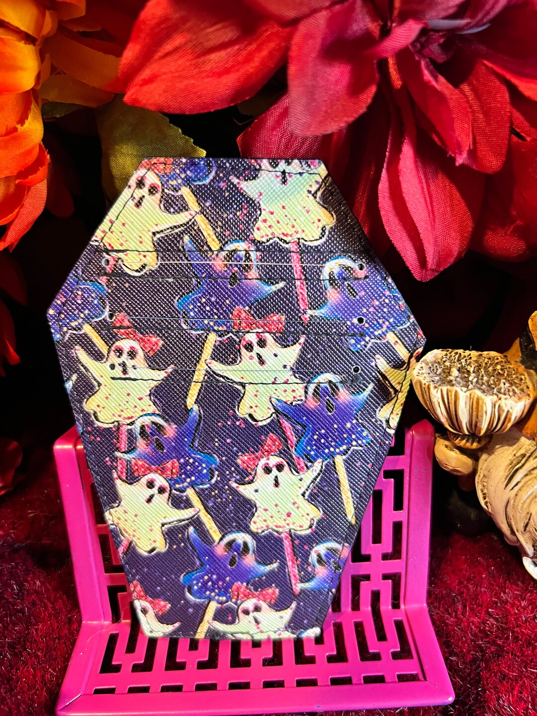 Ghost Pops Coffin Shaped Change Purse With Zipper and Card Slots-mini ...