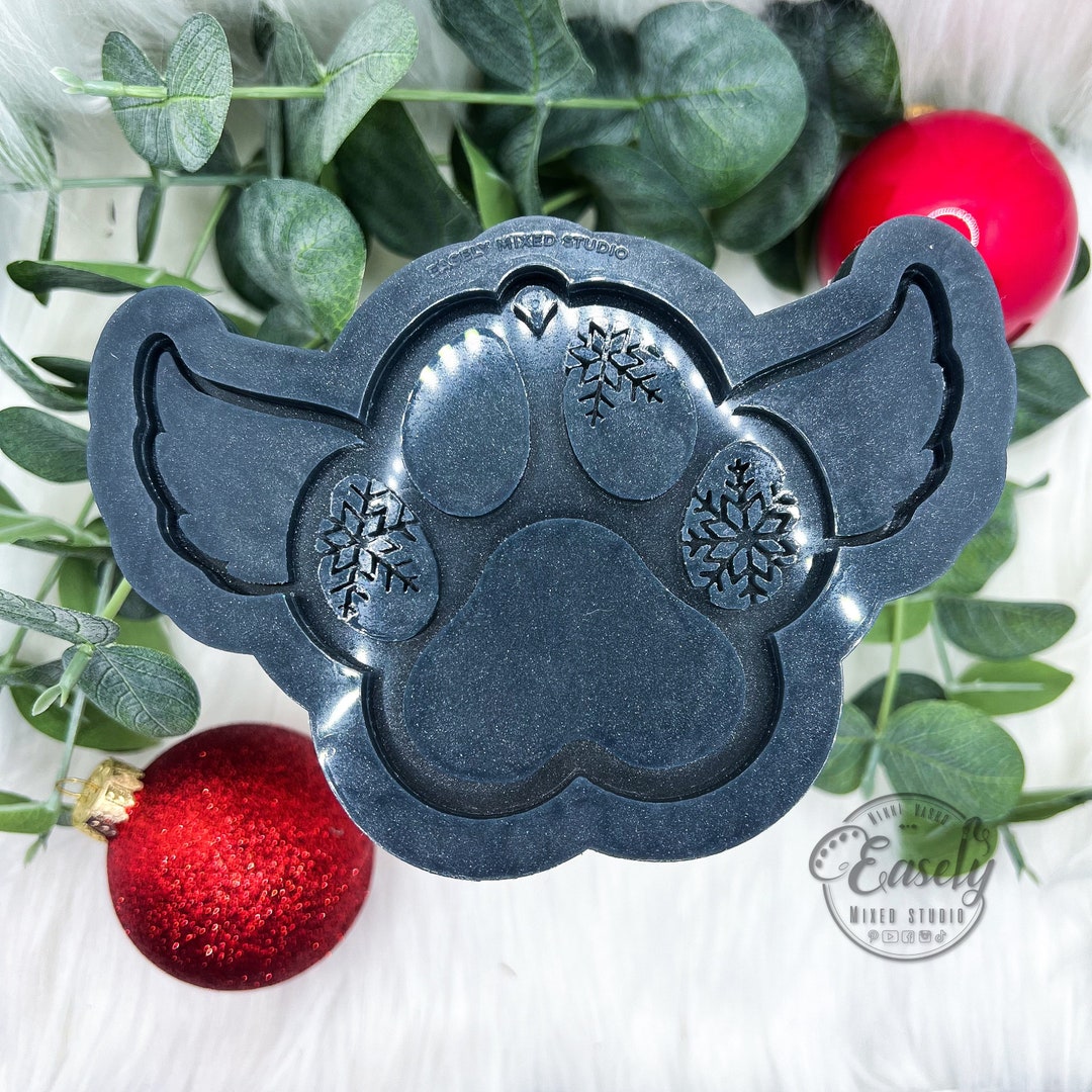 Paw Print Memorial Ornament Silicone Mold, Resin Mold, Christmas Mold ...
