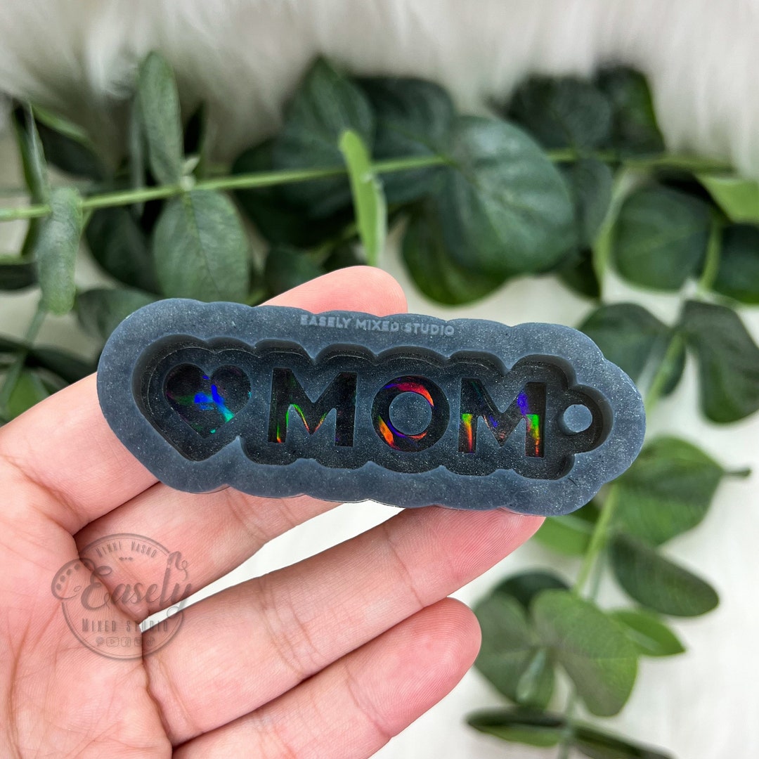 Holographic 3D Mom Keychain Silicone Mold, Resin Mold, Mother’s Day ...
