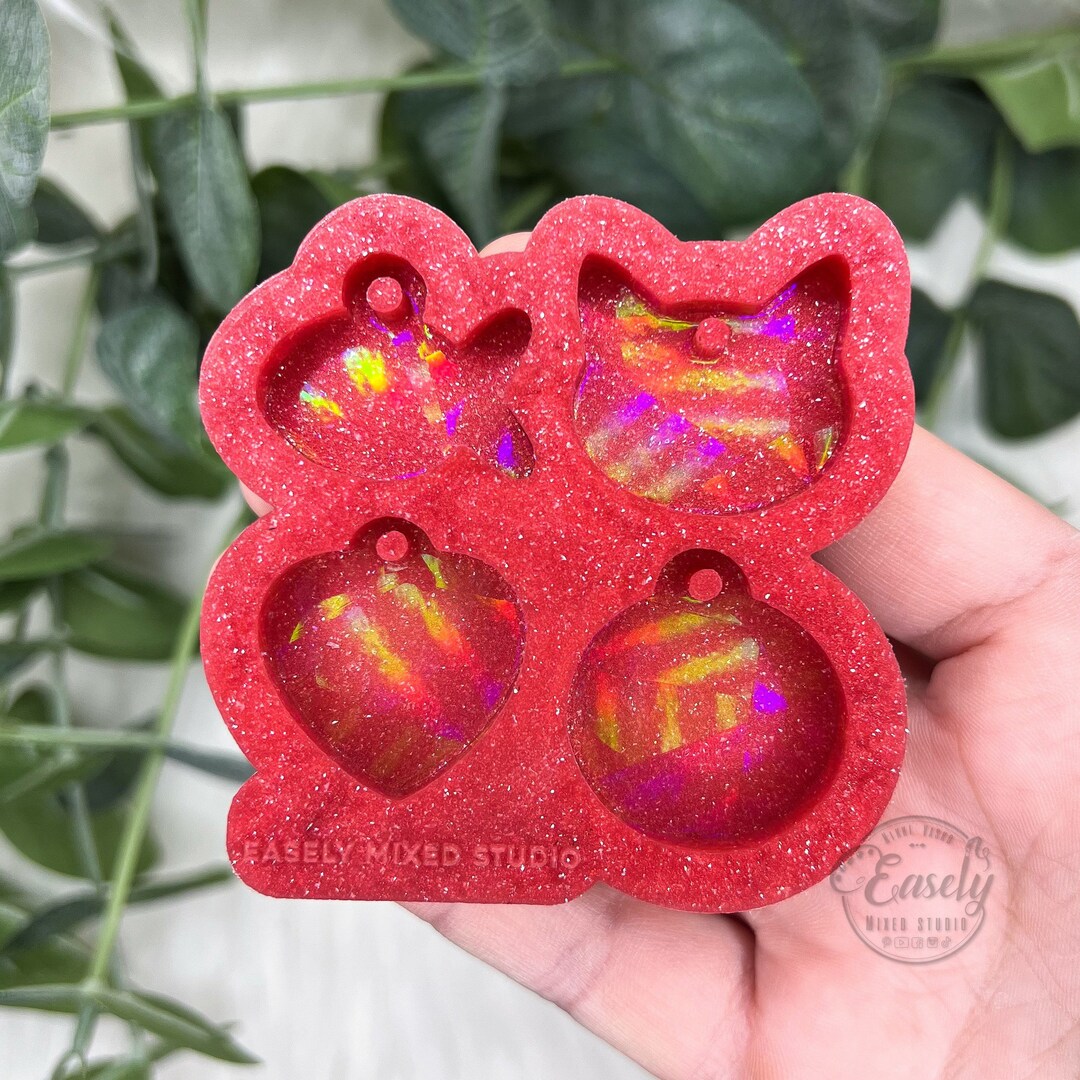 Holographic Cat ID Tag Palette Silicone Mold, Cat Tag Mold, Resin Mold ...