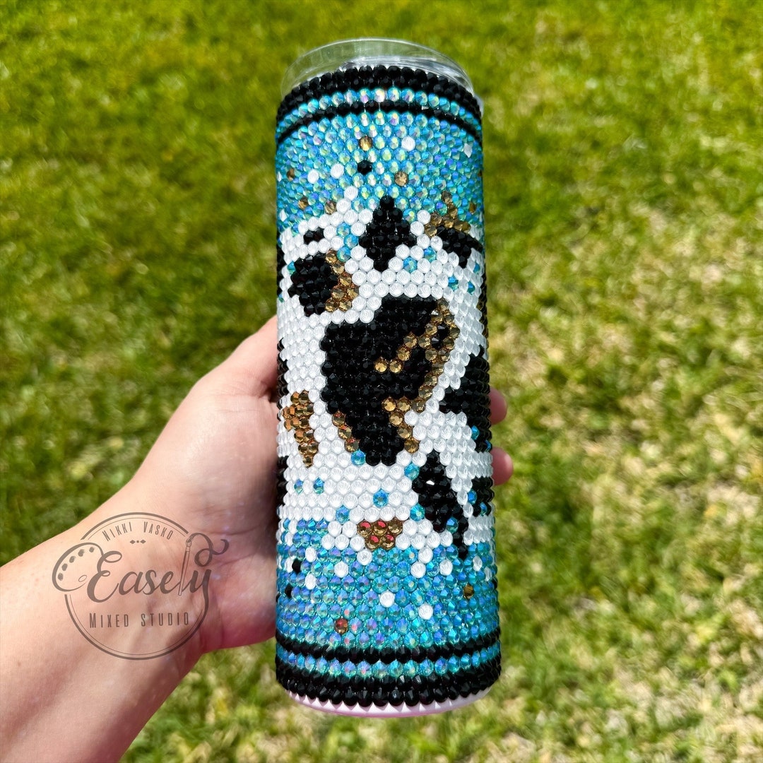 Rhinestone Cow Print Stainless Steel Tumbler, Bling Tumbler, Cow Print ...