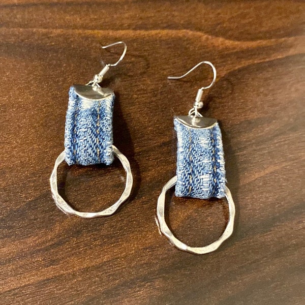 Denim Earrings - Etsy