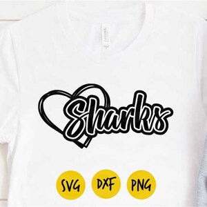 Sharks Svg, Sharks Heart Svg, Sharks Pride, I Love Sharks, Ocean Life ...