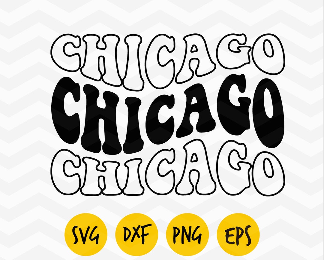 Chicago Retro Wavy Svg Chicago Svg,dxf, Png. DIGITAL FILE - Etsy