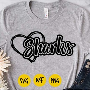 Sharks Svg, Sharks Heart Svg, Sharks Pride, I Love Sharks, Ocean Life ...