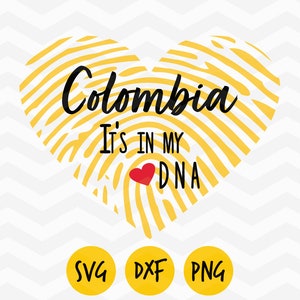 Colombia Svg Colombia It's in My DNA Svg Colombia - Etsy