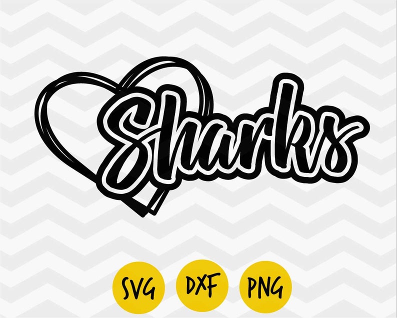 Sharks Svg, Sharks Heart Svg, Sharks Pride, I Love Sharks, Ocean Life ...