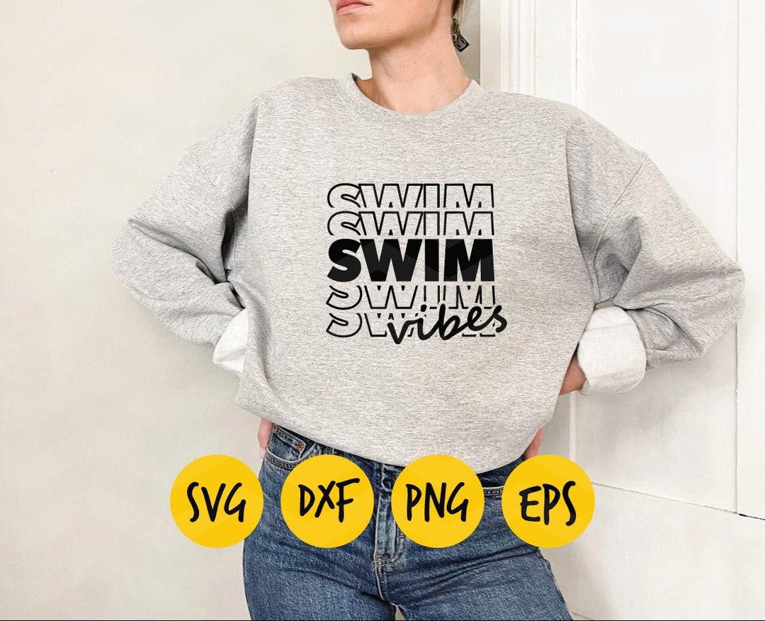 Swimming Svg, Swim Vibes Svg, Swimming Silhouette Svg, Swimming Retro ...