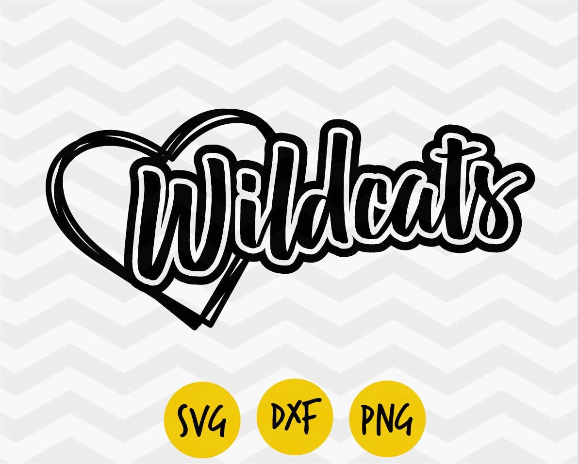 Wildcats svg Wildcats heart svg Wildcats pride I love | Etsy