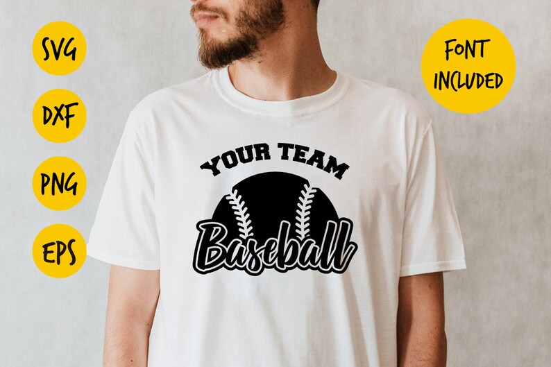 Baseball Team Shirt Svg Png Dxf Epsbaseball Team Template - Etsy