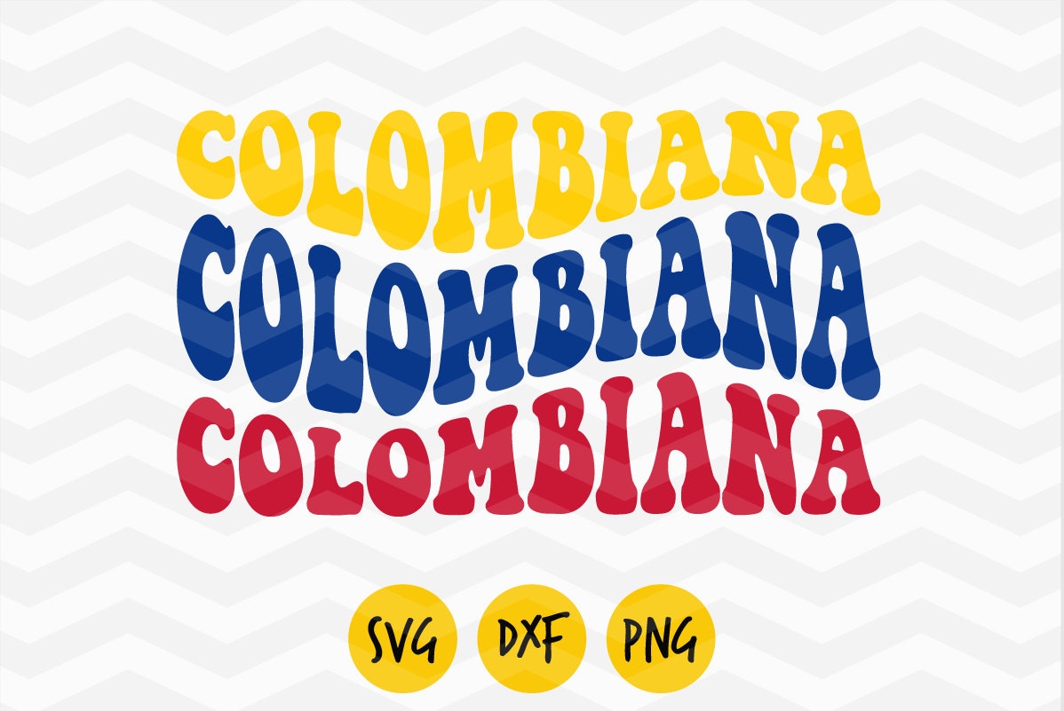 Colombiana Svg Colombia Groovy Svg Colombia Flagcolombia - Etsy Hong Kong
