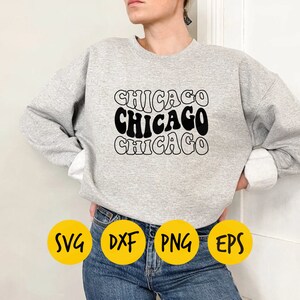 Chicago Retro Wavy Svg Chicago Svg,dxf, Png. DIGITAL FILE - Etsy