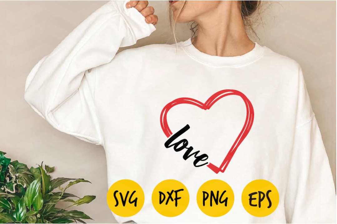 Love Heart Outline SVG Design Heart Valentine SVG File for Cricut ...