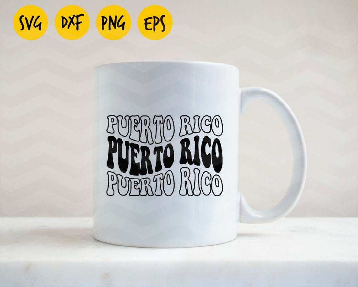 Puerto Rico Svg, Puerto Rico Groovy Svg, Puerto Rico, Puerto Rico Love ...