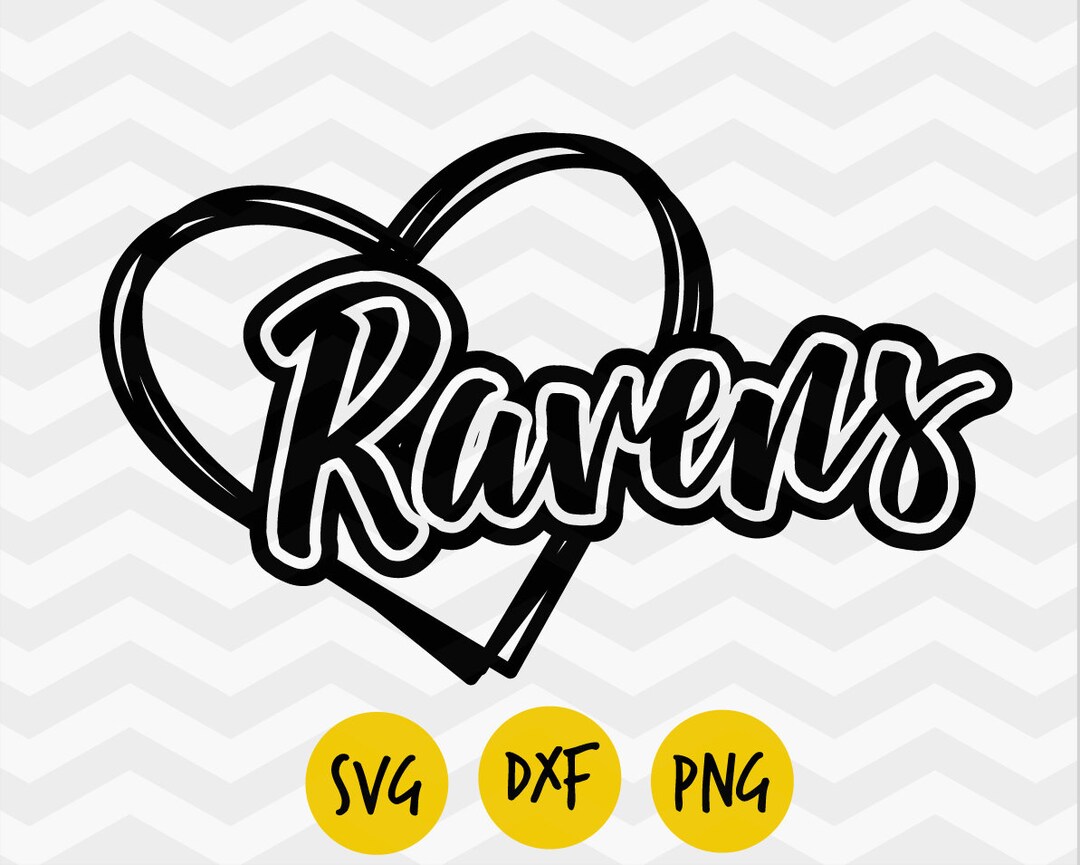 Ravens Svg, Ravens Heart Svg, Ravens Pride, Ravens Cut File, Love ...