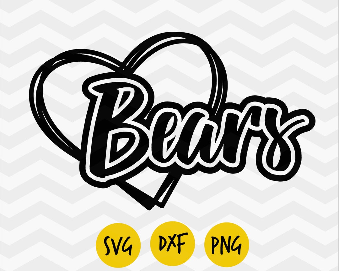 Bears Svg, Bears Heart Svg, Bears Pride, Bears Cut File, Love Bears Png ...