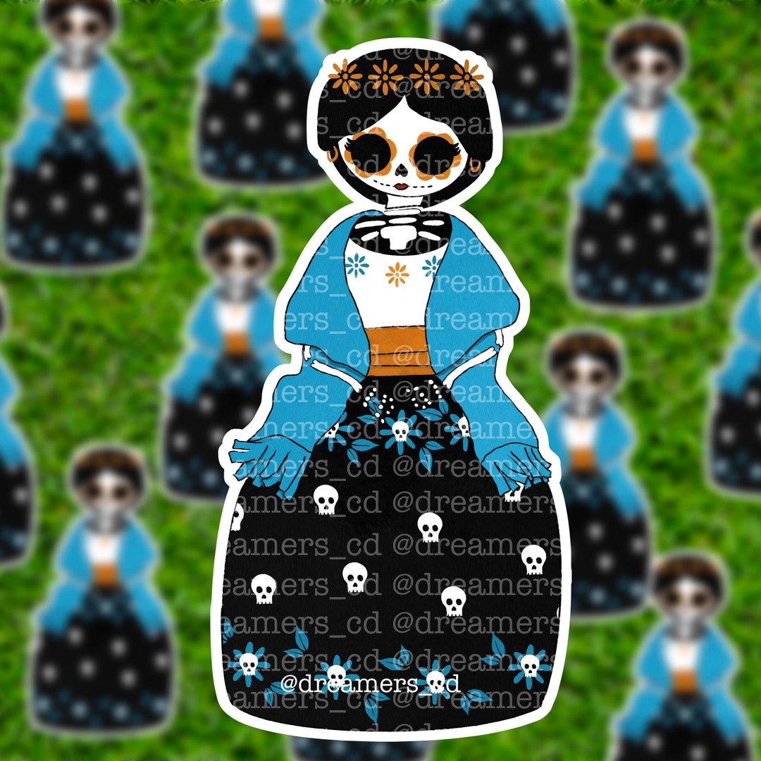Catrina Sticker | Waterproof Sticker | Catrina Design | Laptop Sticker ...