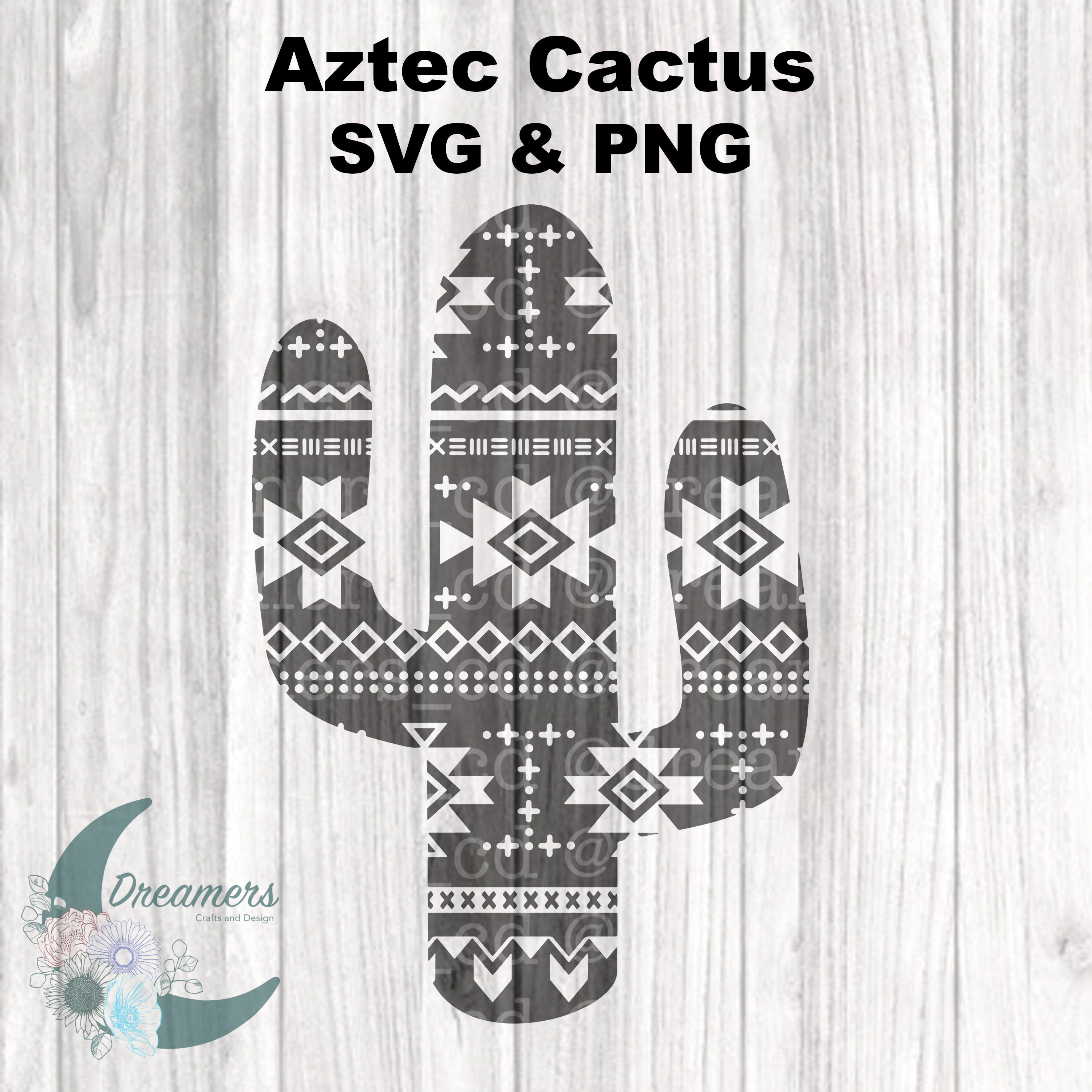 Cactus SVG | Aztec Cactus Cut File | Aztec Design | SVG & PNG File ...