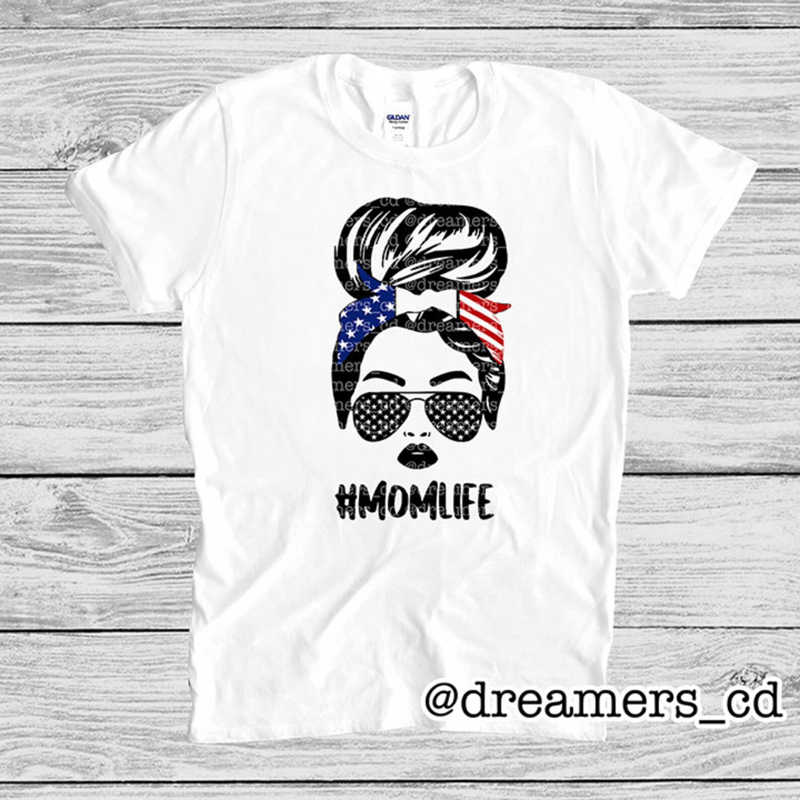 American Mom Life SVG-PNG Digital File | Mom Life | Hair in a Bun With ...