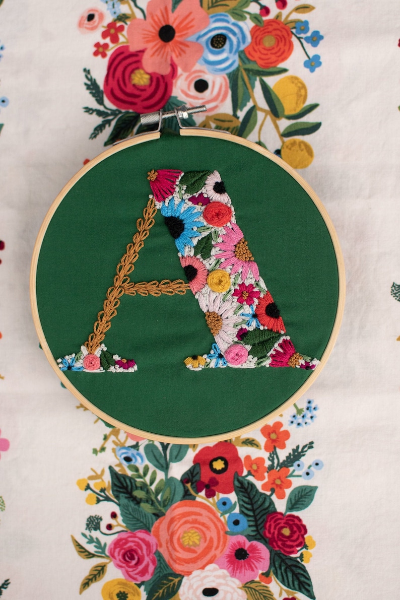 Azalea Hand Embroidery Pattern PDF Download Alphabet Pattern - Etsy