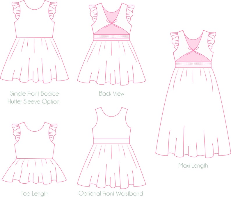 Dandelion PDF Sewing Pattern Sizes 1-14 Tie Back Dress - Etsy