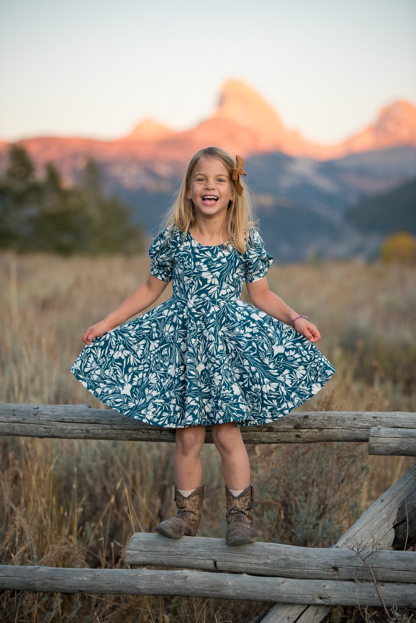 Nettle Dress Sewing Pattern PDF: Knit Circle Skirt, Bloused Sleeve ...