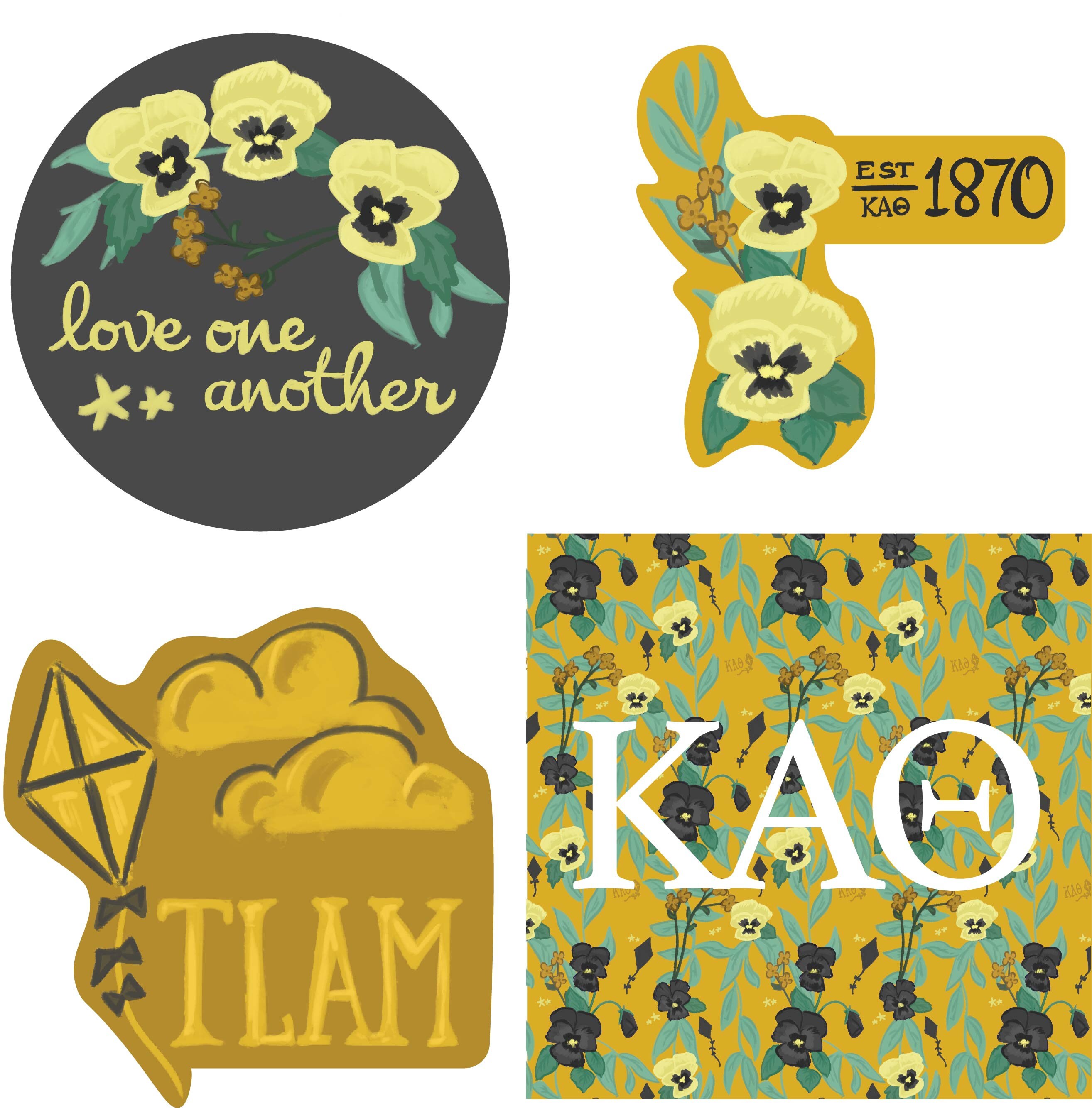 Kappa Alpha Theta Sticker Set | Sorority Stickers | Theta Stickers ...