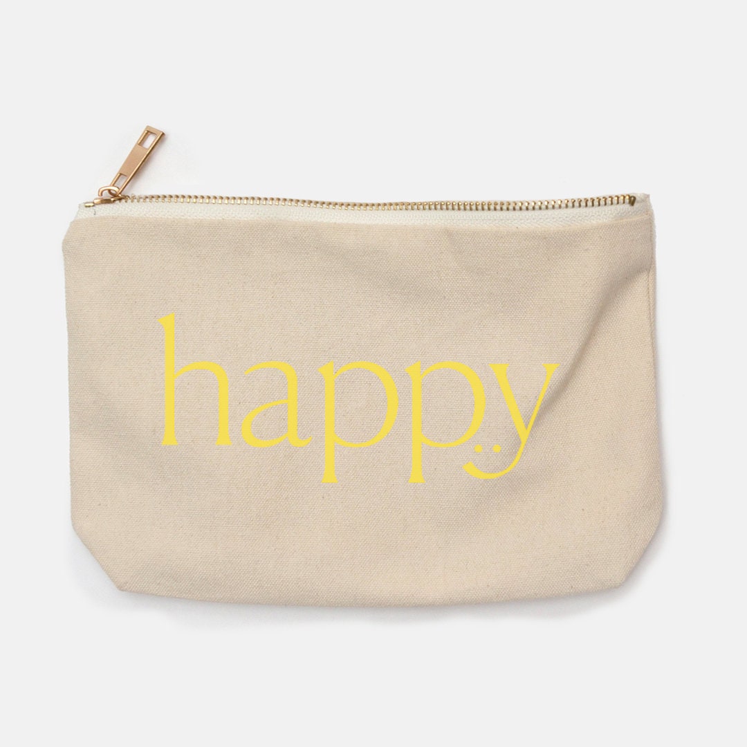 Happy Pencil Bag Yellow I Happy Smiley Accessory Pouch | Happy Pouch ...