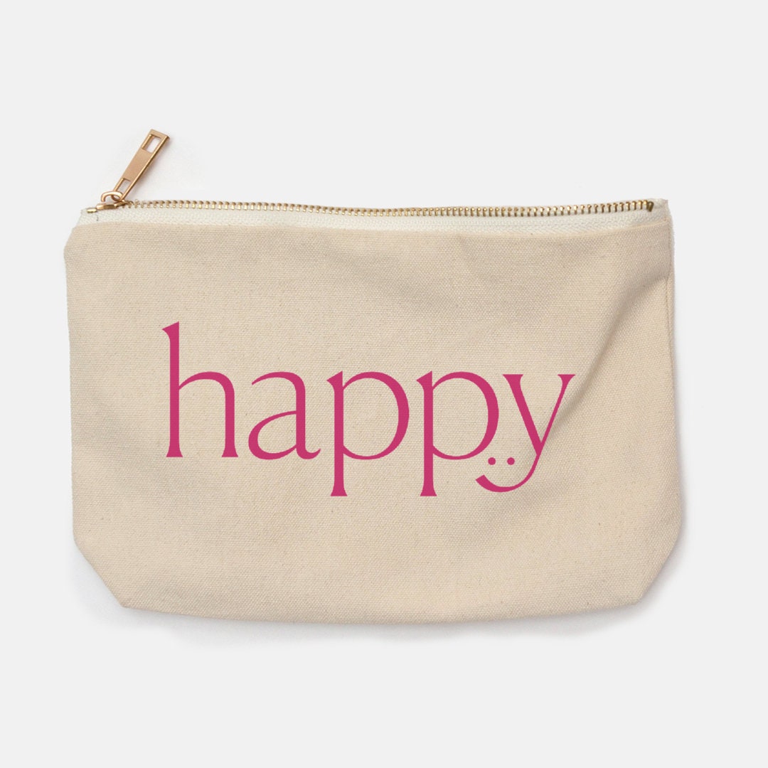 Happy Pencil Bag Fuchsia I Happy Smiley Accessory Pouch | Happy Pouch ...