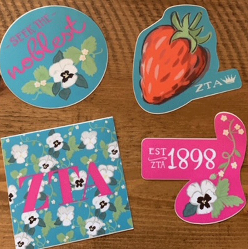 Zeta Tau Alpha Sticker Pack Vinyl Sorority Stickers Zeta Stickers ZTA ...