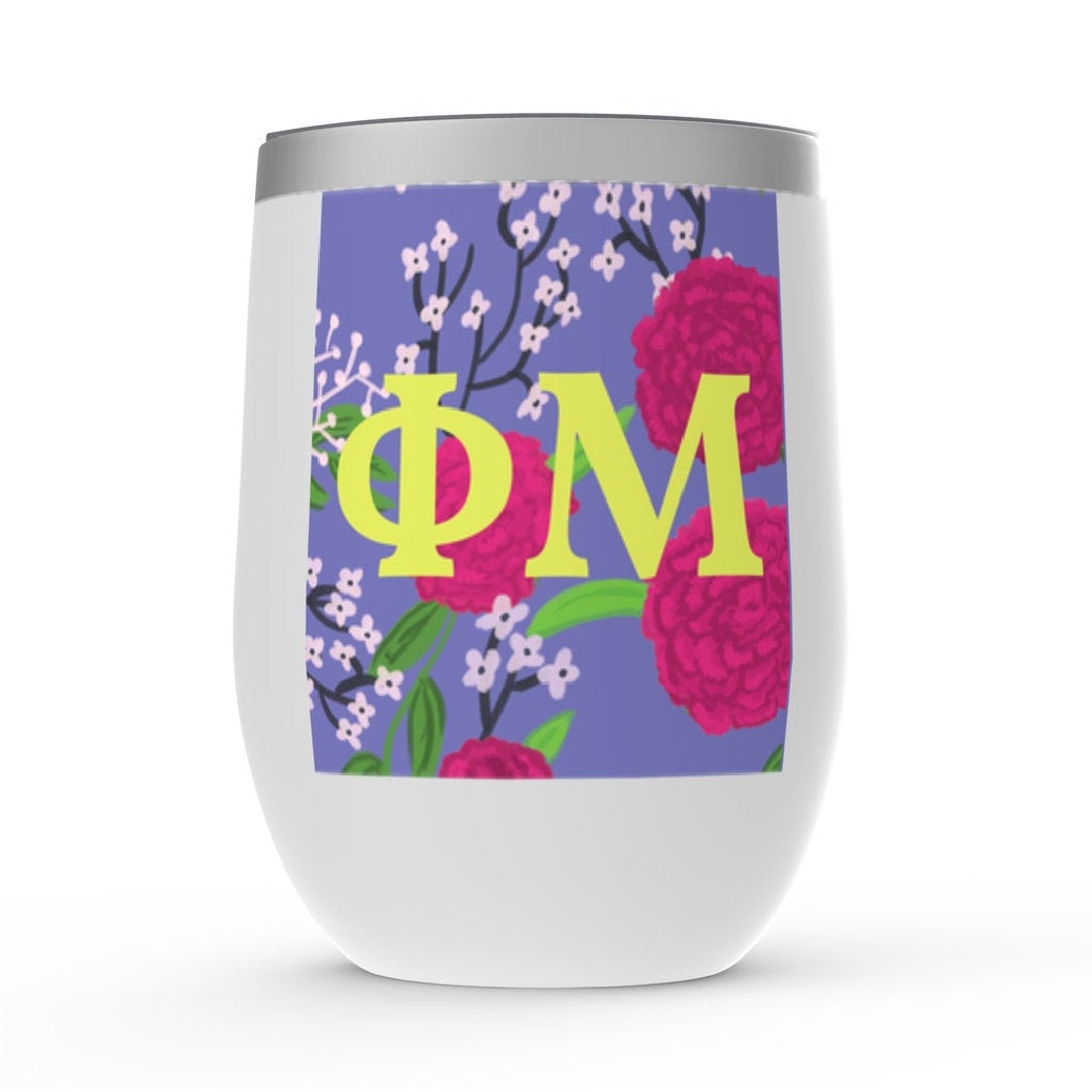 Phi Mu Sorority Wine Tumbler I Phi Mu - Etsy