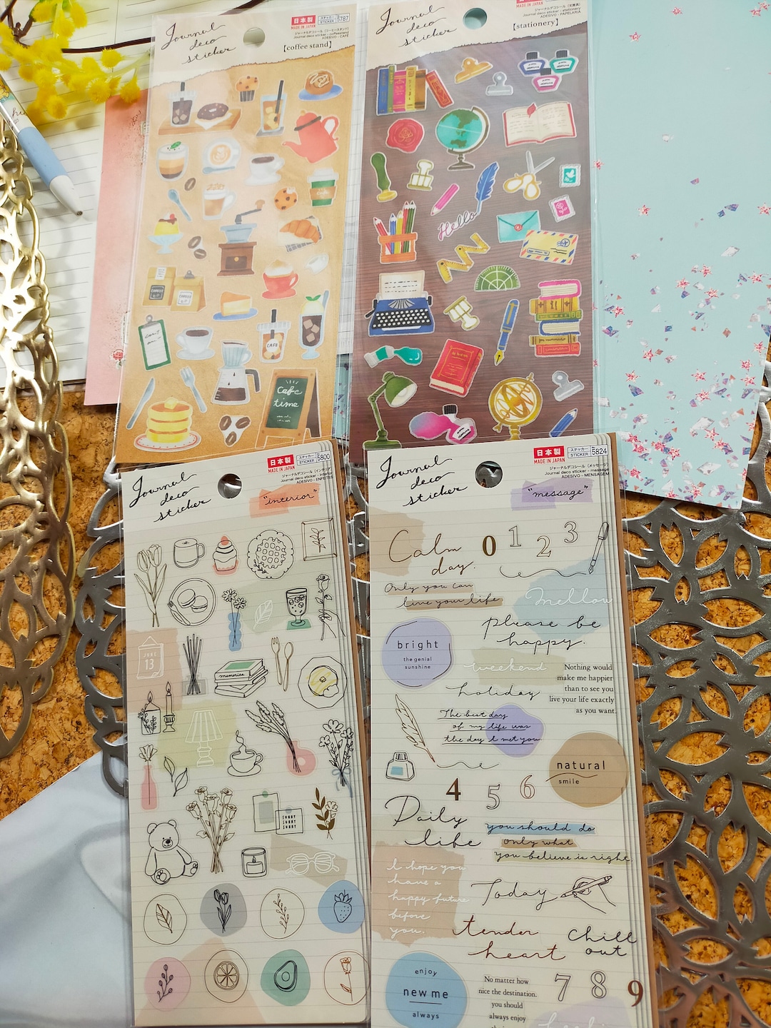 Journal Deco Stickers ,daiso Sticker_ Coffee Stand /stationery ...