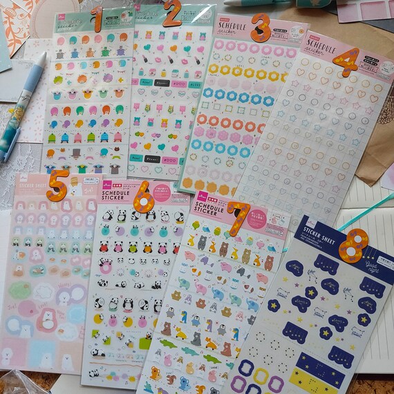 Schedule Sticker daiso Sticker_1 /2 /3 /4 /5 /6 /7 /8 | Etsy