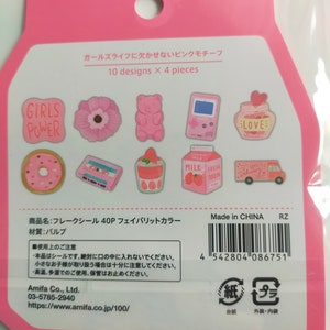 Amifa Flake Stickers Favorite Colors 40p _ Pink /yellow /mint /blue ...