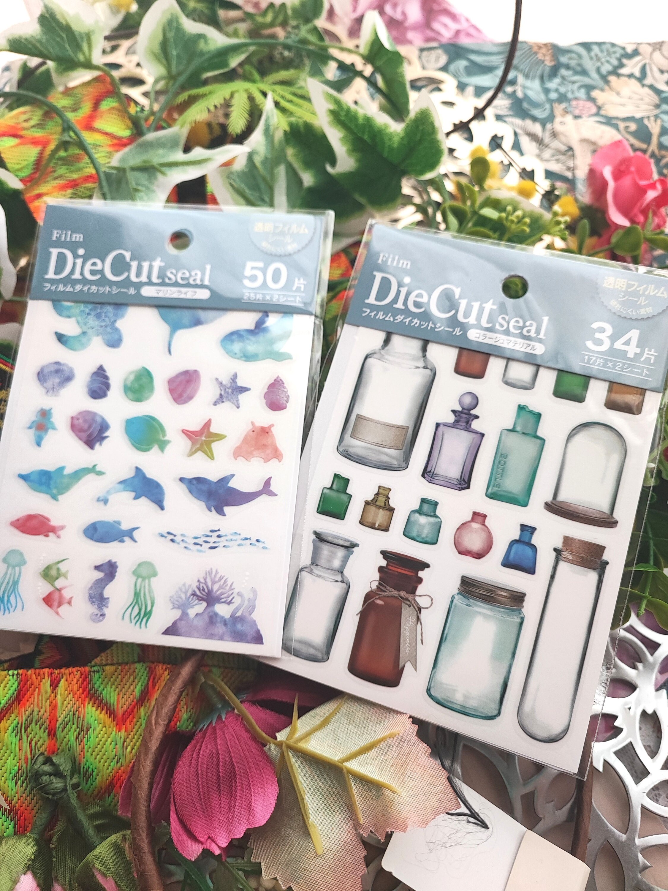 Transparent Film Die Cut Seal ,kyowa_marine Life 50p /collage Material ...