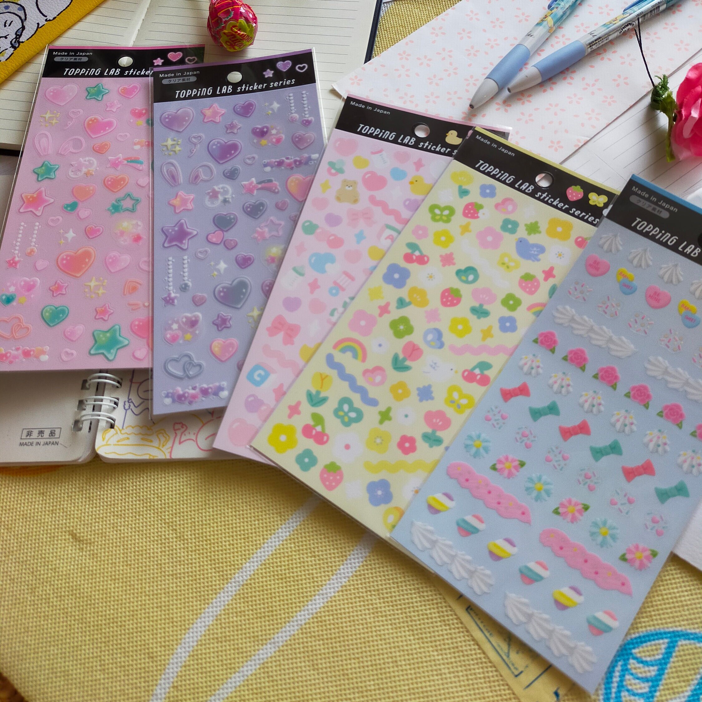 Topping LAB Sticker Series GAIA_1 Pink Heart /2 Purple Heart - Etsy