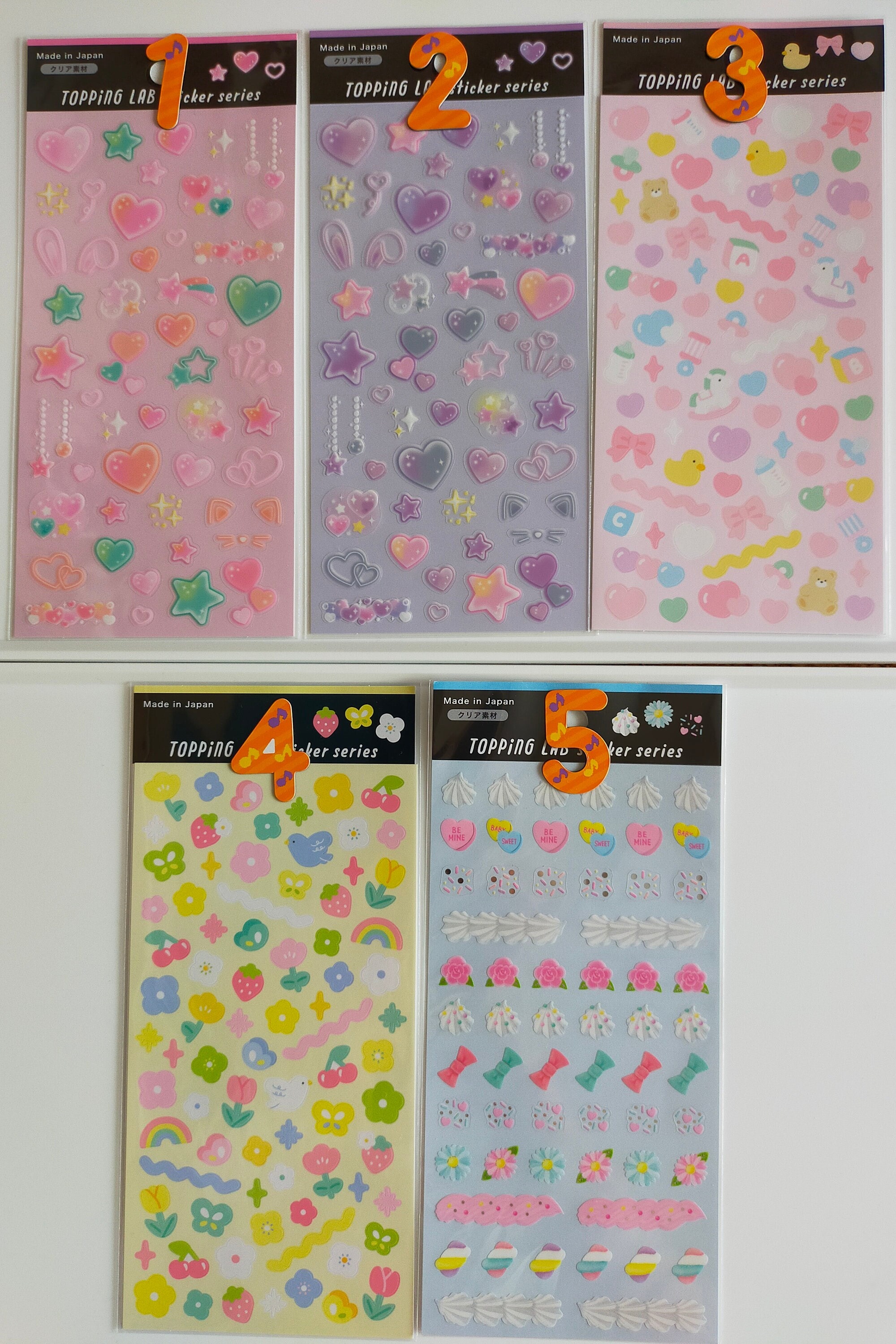 Topping LAB Sticker Series GAIA_1 Pink Heart /2 Purple Heart - Etsy