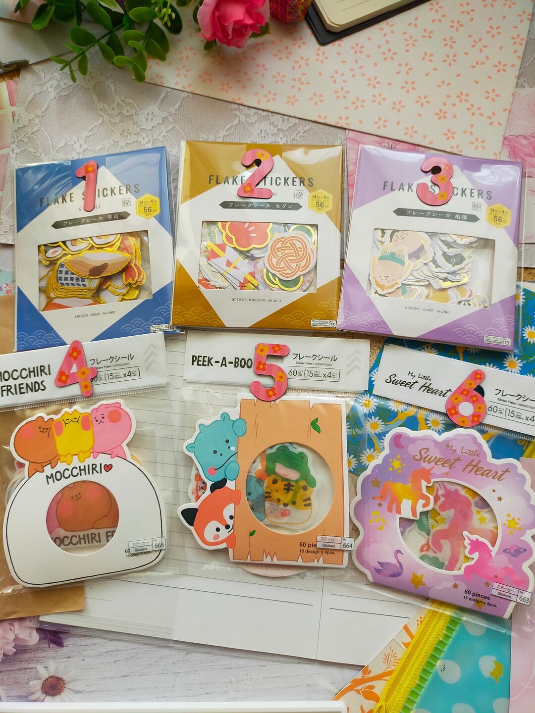 Flake Sticker ,daiso Sticker_ 1 /2 /3 /4 /5 /6 / - Etsy