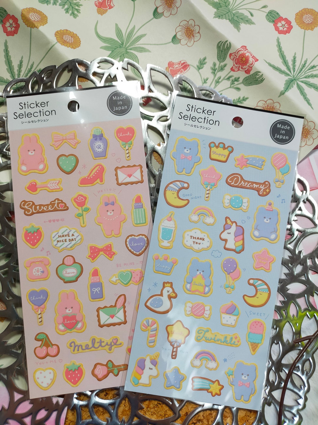 Sticker Selection Icing Cookies, GAIA_ Pink Sweets / Blue Dreaming - Etsy