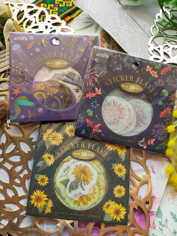 Amifa Japanese Summer Flake Sticker in Glittery Foil Type_ - Etsy