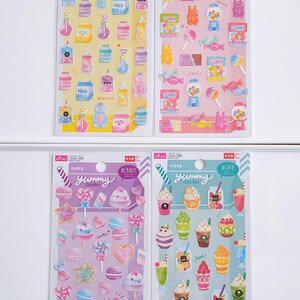 Yummy Sticker,daiso Sticker_snack Red /pack Drink Yellow /cafe Green ...