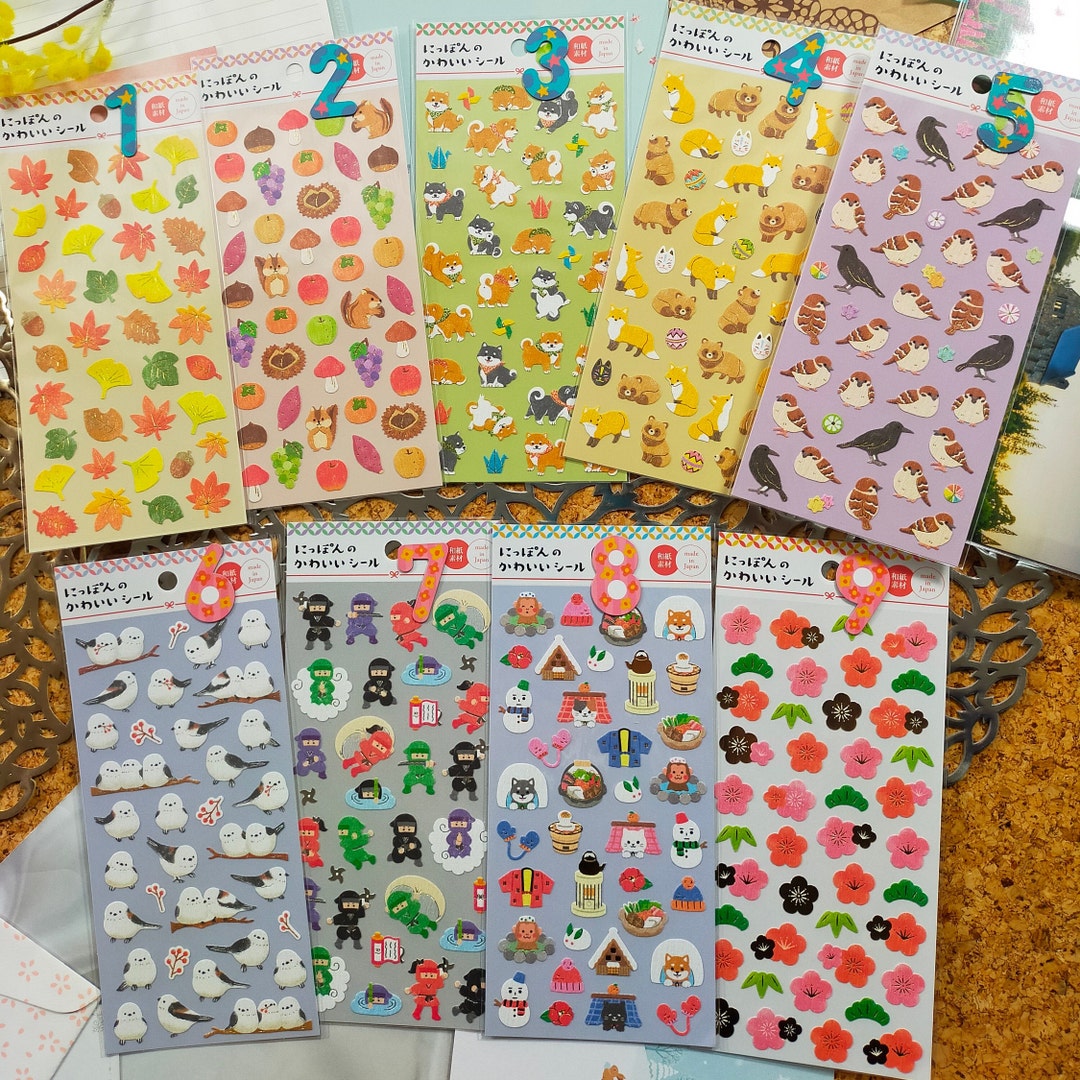 Cute Japanese Stickers Washi Paper ,GAIA _ 1 /2 /3 /4 /5 /6 /7 /8 /9 - Etsy