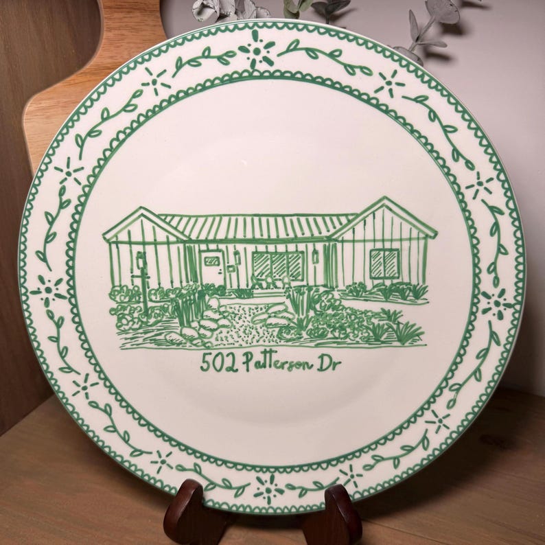 Custom Hand-painted Vintage Style House Plates - Etsy