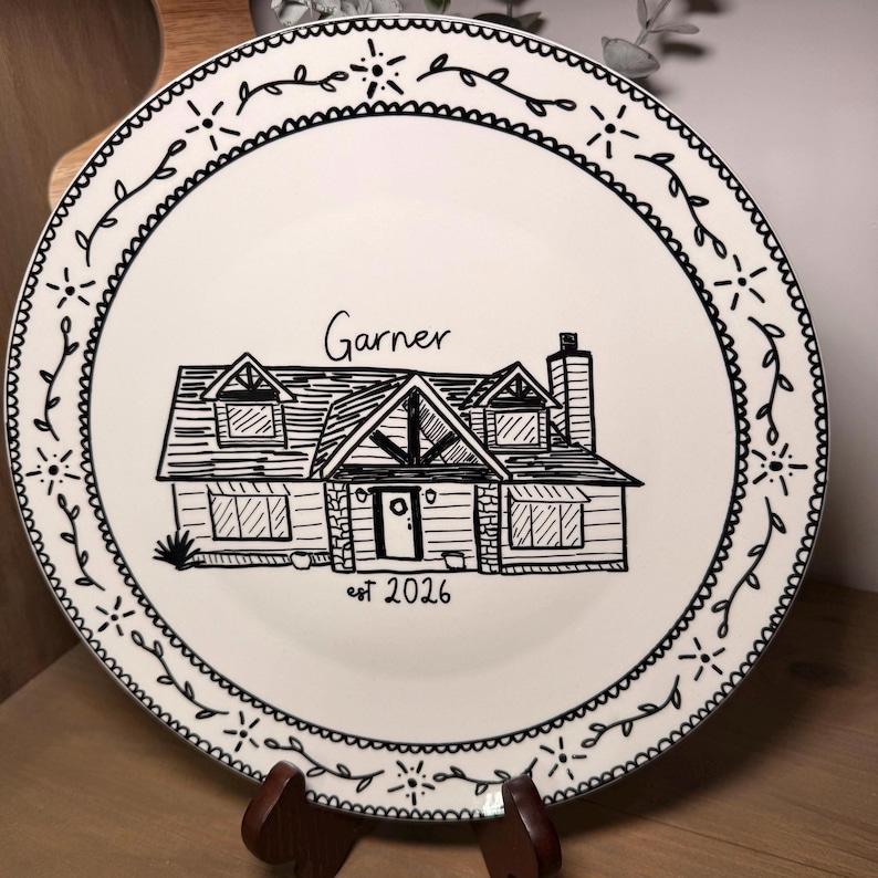 Custom Hand-painted Vintage Style House Plates - Etsy