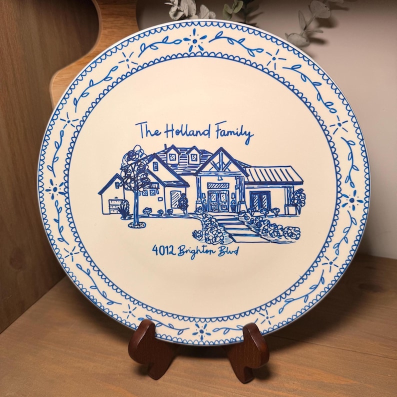 Custom Hand-painted Vintage Style House Plates - Etsy